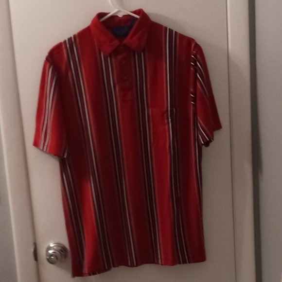 Towncraft | Shirts | Towncraft Mens Medium Striped Polo Shirt Red With ...